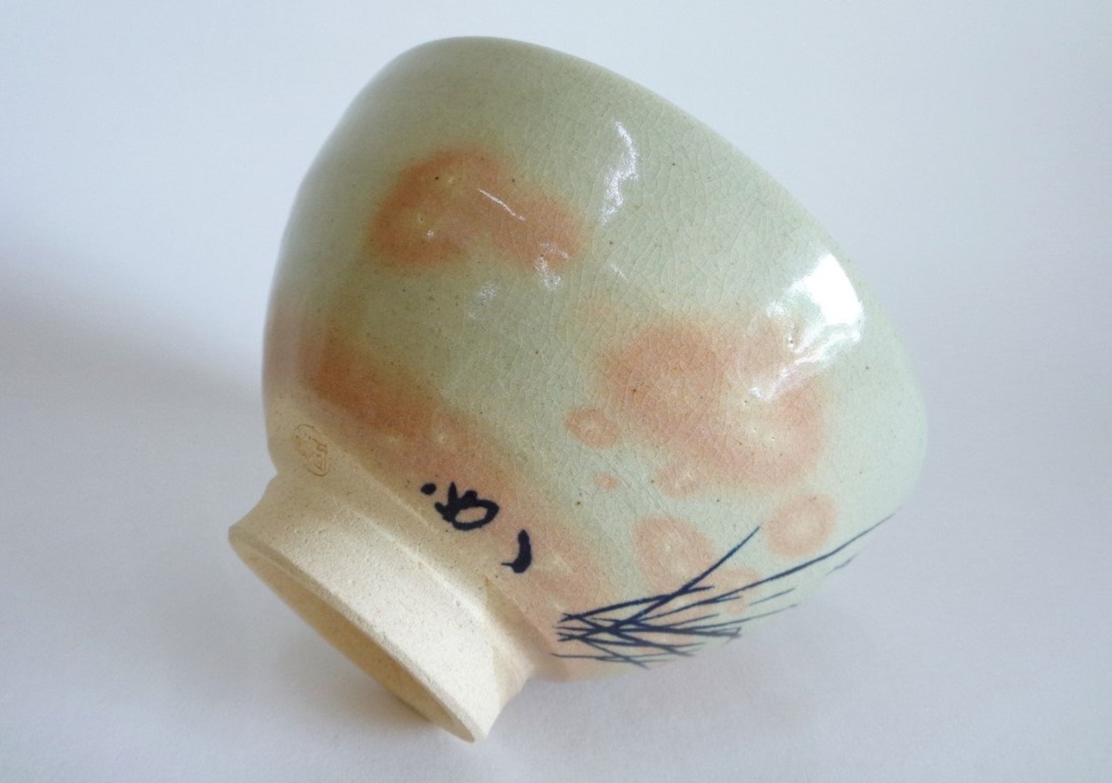 A3823handcrafted Hagi-yaki Sugi-nari Hakeme Chawan ,japanese Hagi Ware ...