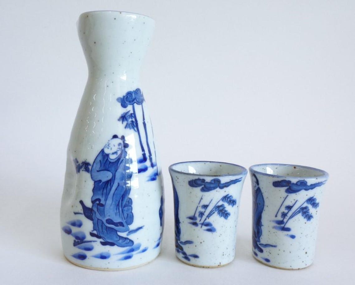 Nabeshima Sake Set Japanese Porcelain Tokkuri Bottle-sake Server & 2 ...