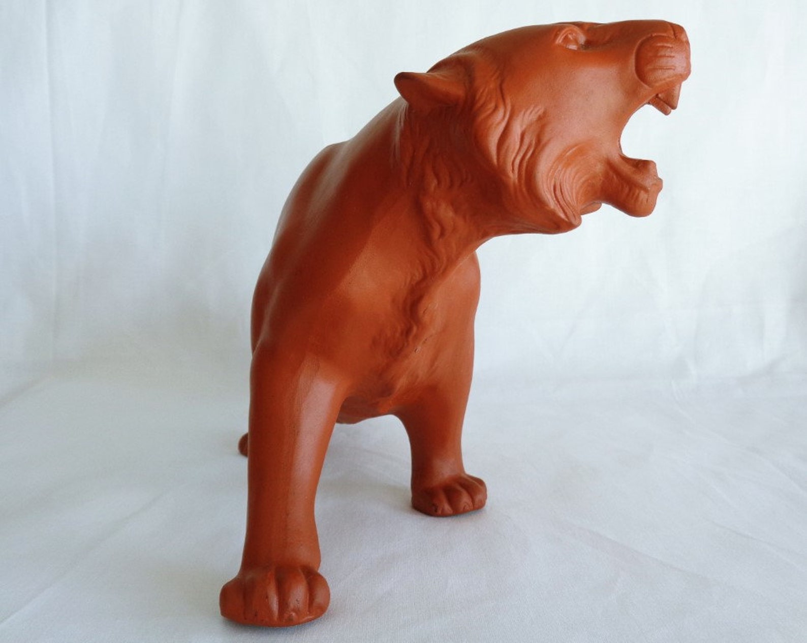 A44 Tiger Red Clay Sculpture Tiger Statue Japanese - Etsy