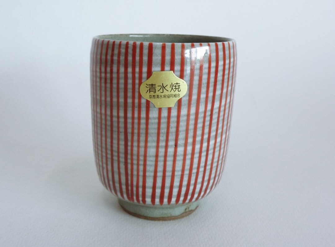 Yunomi Teacup Japanese Kyomizu Ware Hakeme Pottery Hand Made Cup With ...