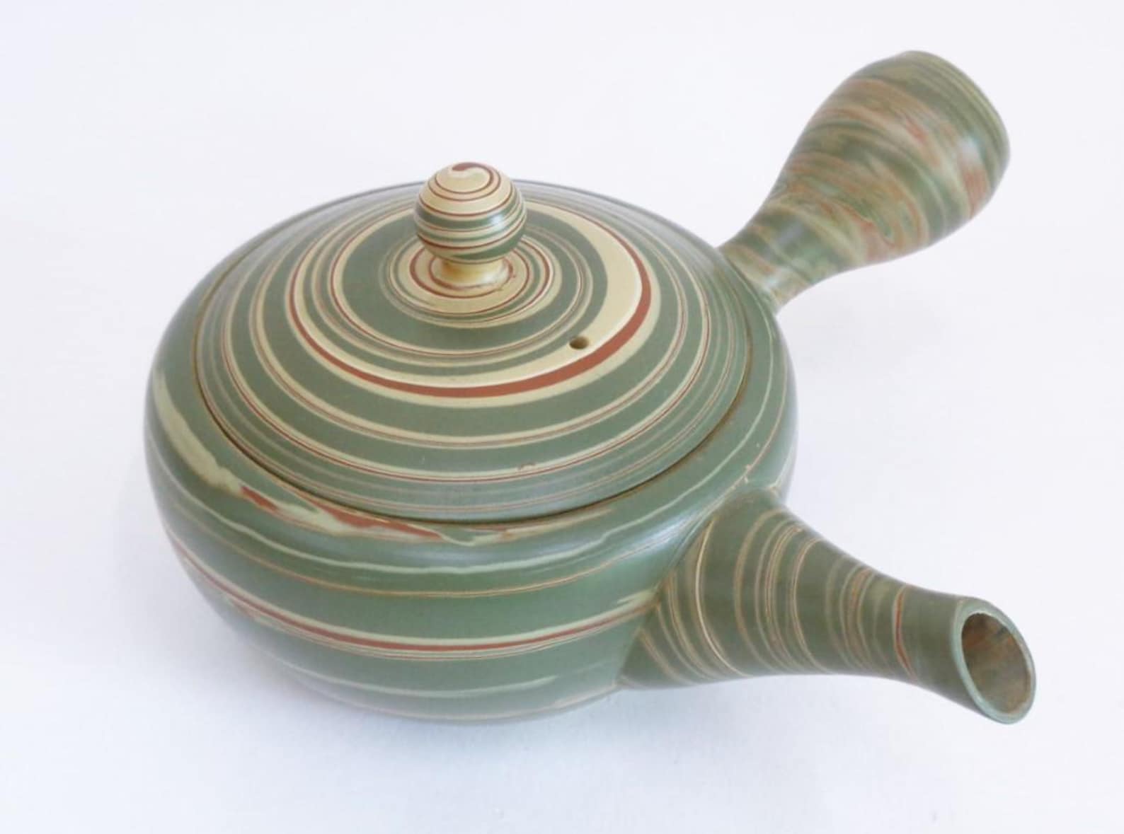 Kyusu Teapot Japanese Nerikomi Tokoname High-quality Pottery, Handmade ...