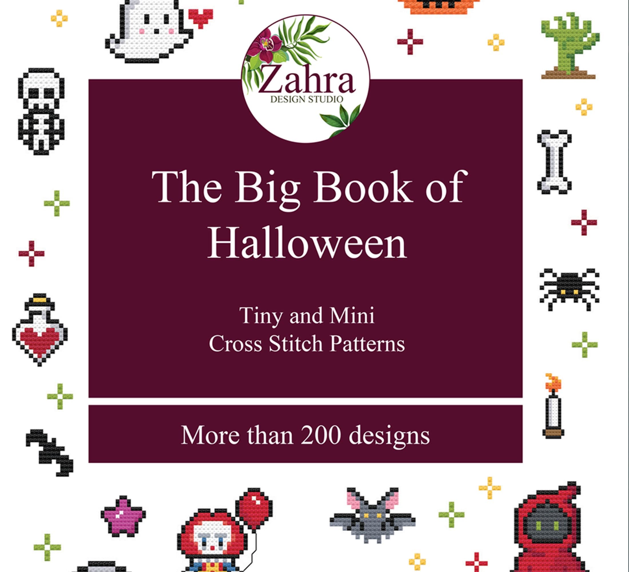 The Big Book of Halloween Mini Cross Stitch Patterns Over - Etsy