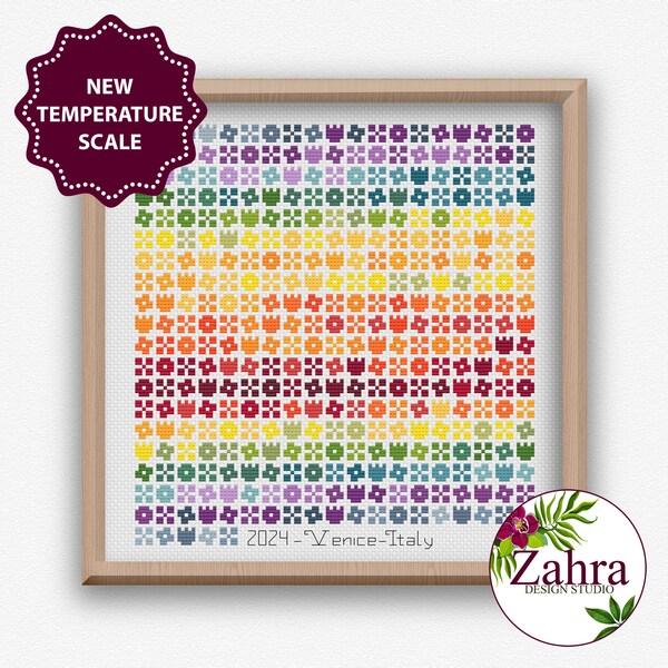 Temperature Tree Cross Stitch - Etsy