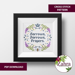 Sorrows, Sorrows, Prayers! Bridgerton Inspired Cross Stitch Chart ...