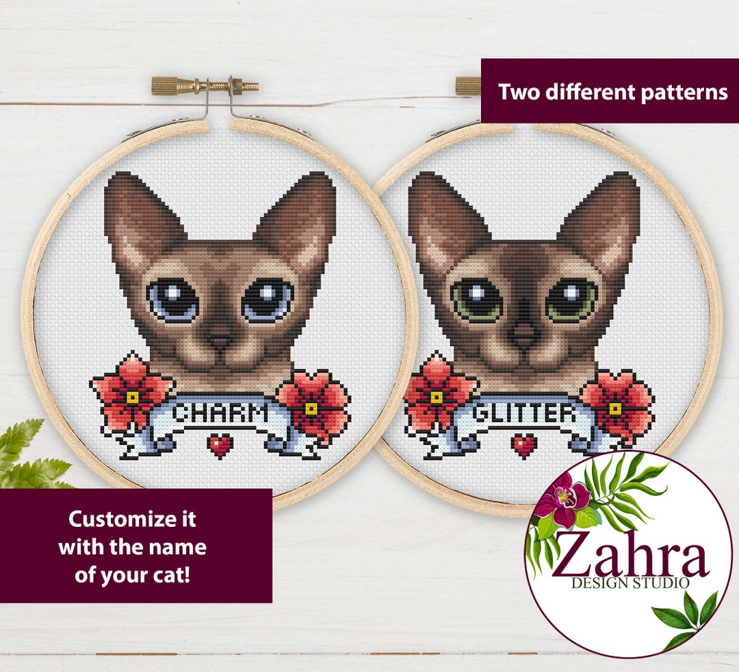 Chocolate Mink Sphynx Cat Cross Stitch Pattern. Cat Cross - Etsy