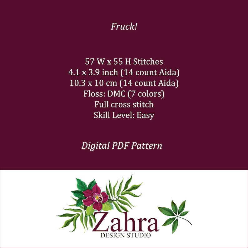 Fruck Frog Cross Stitch Pattern. Funny Cross Stitch Pattern. - Etsy