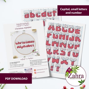 Christmas Alphabet Cross Stitch Pattern (PDF Download) - Etsy