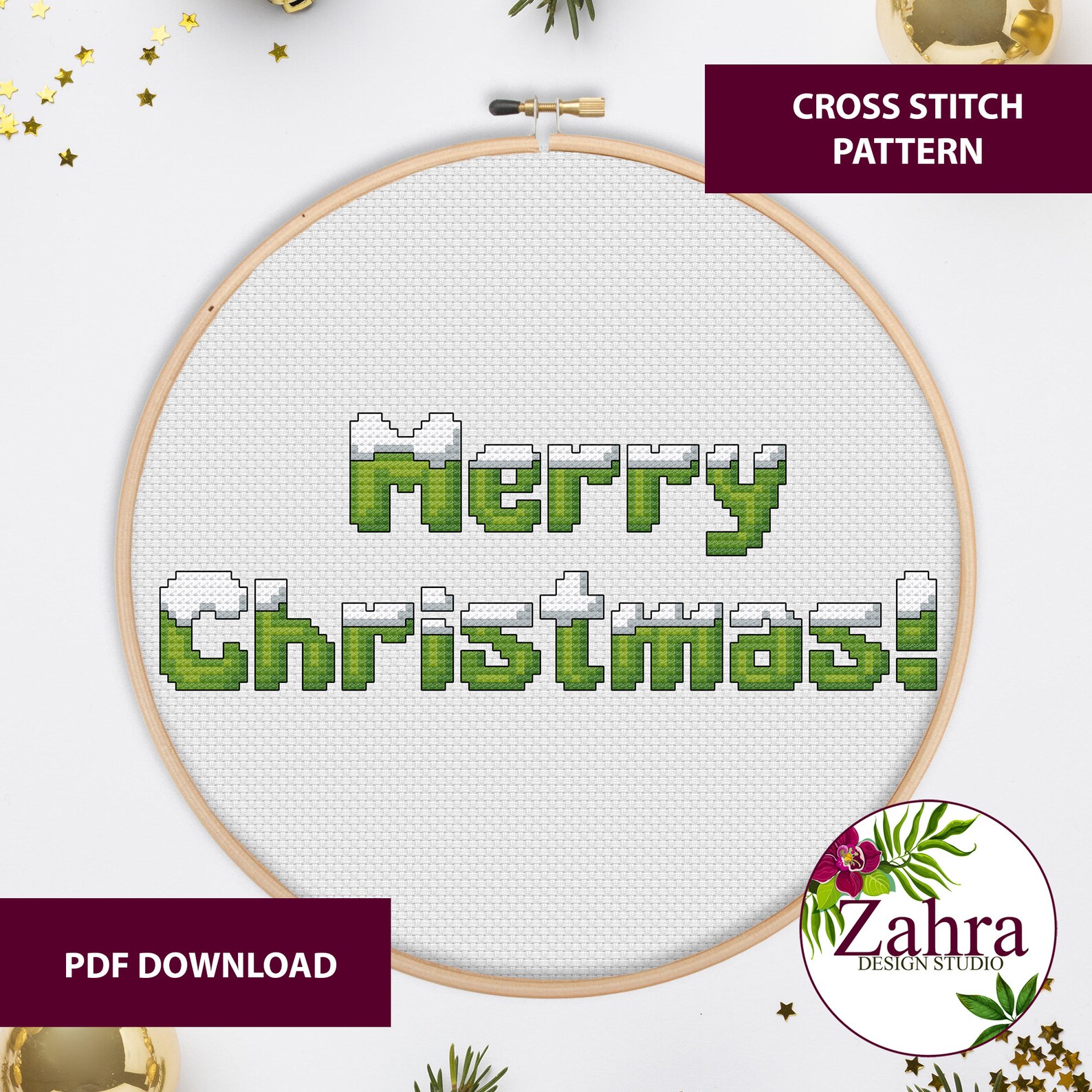 Christmas Alphabet Cross Stitch Pattern (PDF Download) - Etsy