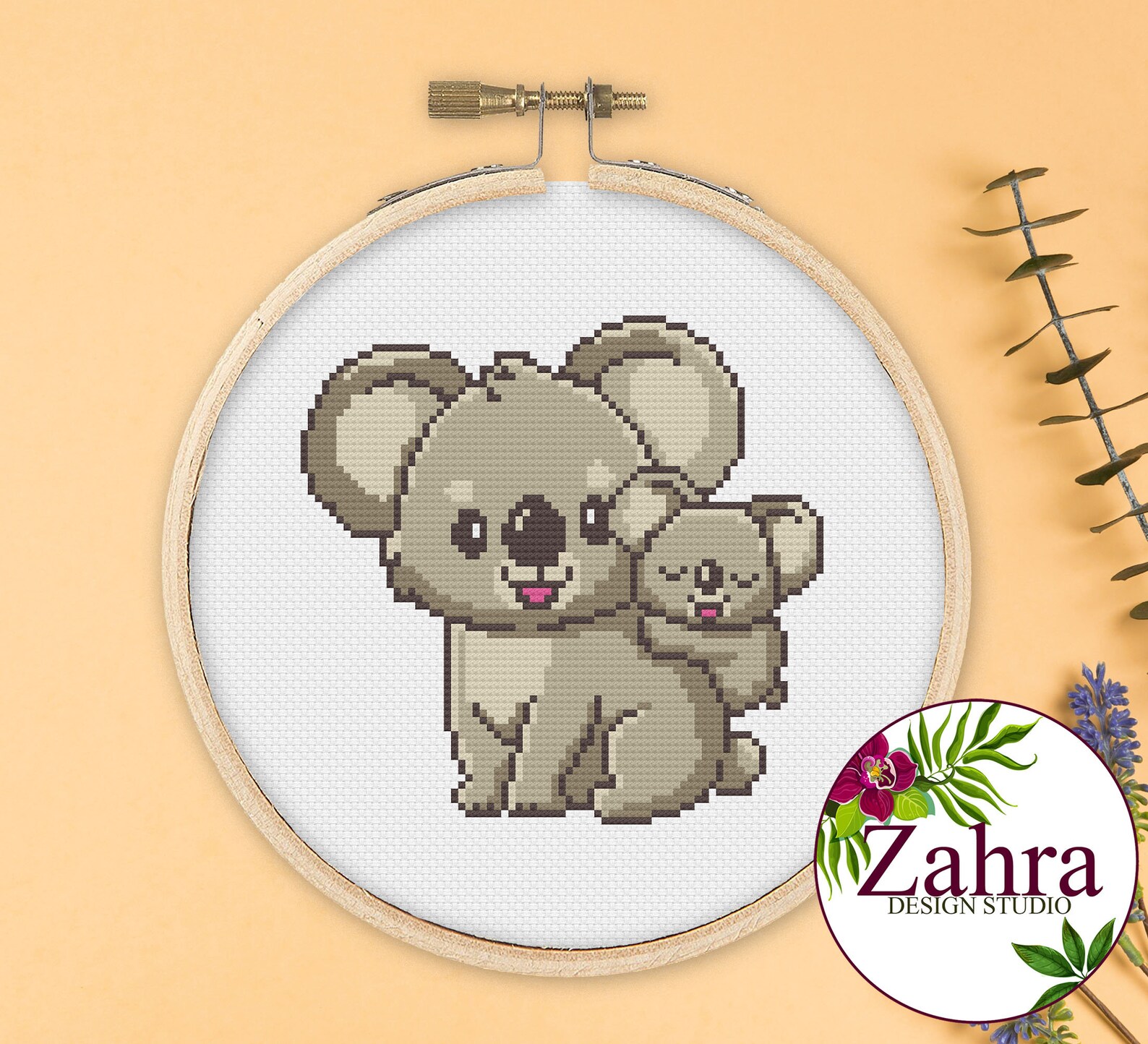 Koala Cross Stitch Pattern. Mother's Day Cross Stitch | Etsy