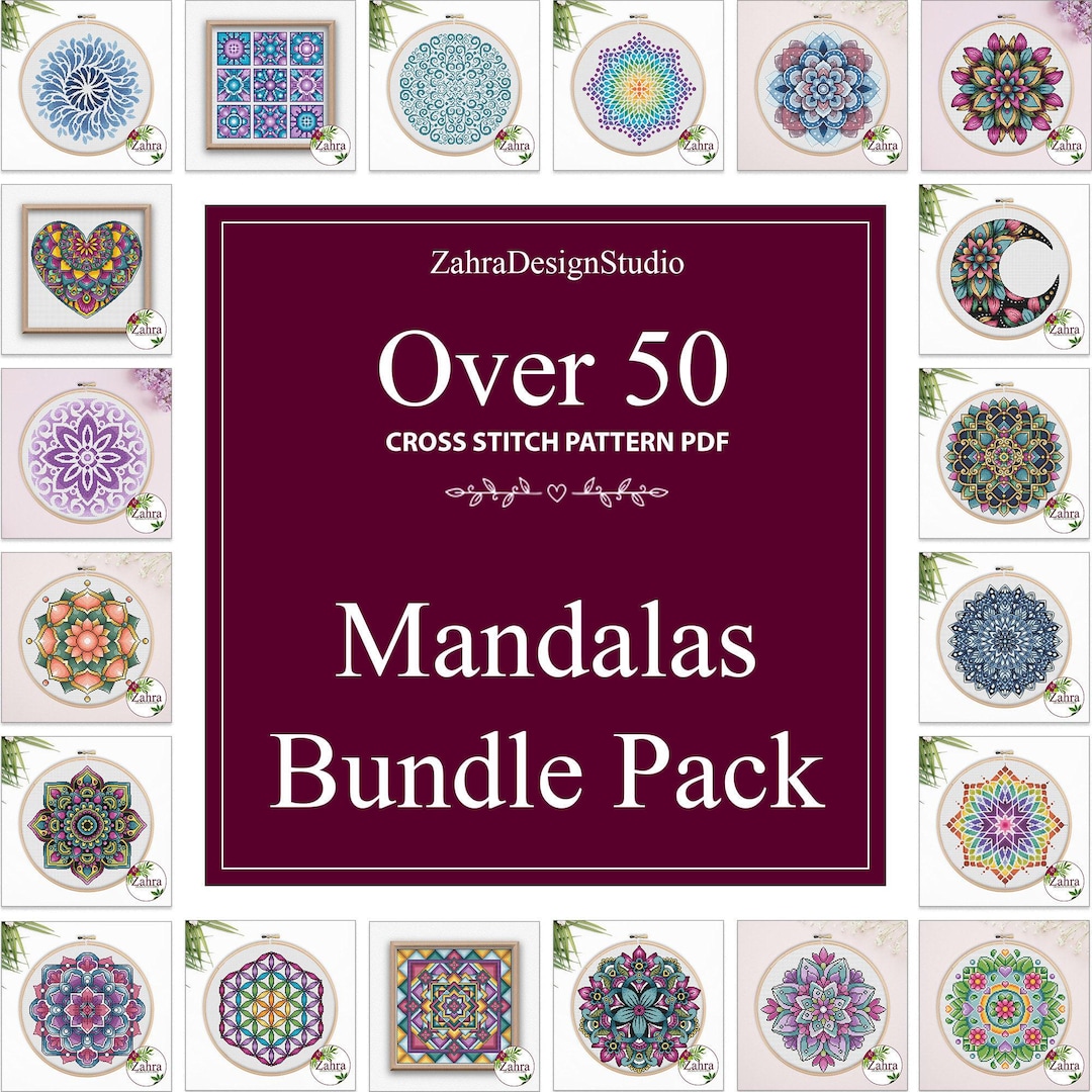 Colorful Geometric and Floral Mandala Patterns - Mega Bundle (PDF ...