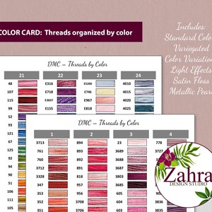 PRINTABLE DMC Color Chart and Inventory. DMC Color Card. Dmc - Etsy