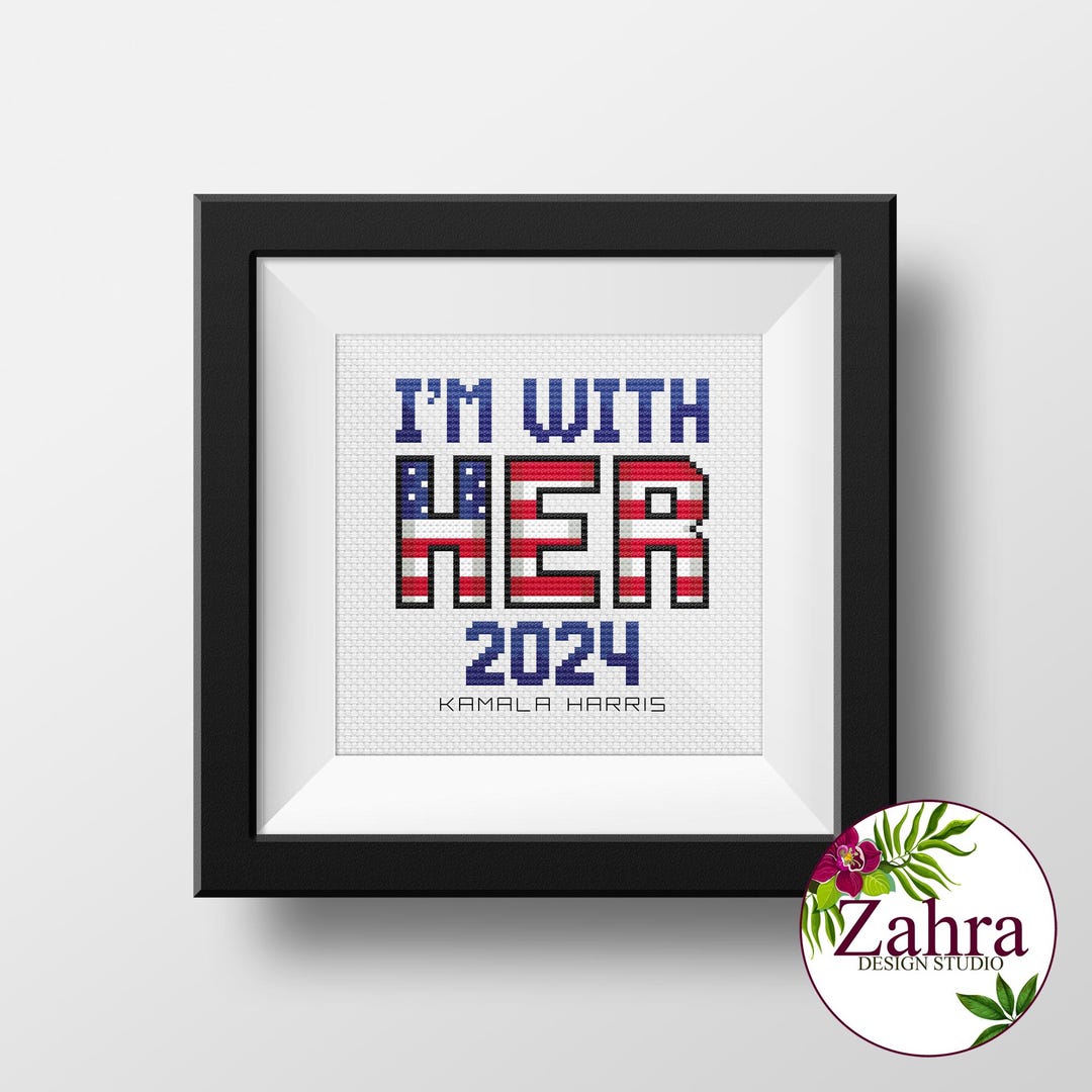 Kamala Harris I Am With Her. Kamala Harris Cross Stitch. Mini Cross ...