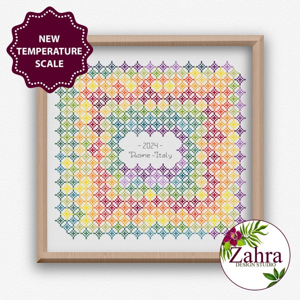Annual Temperature Chart Cross Stitch Pattern Instant Pdf Download ...