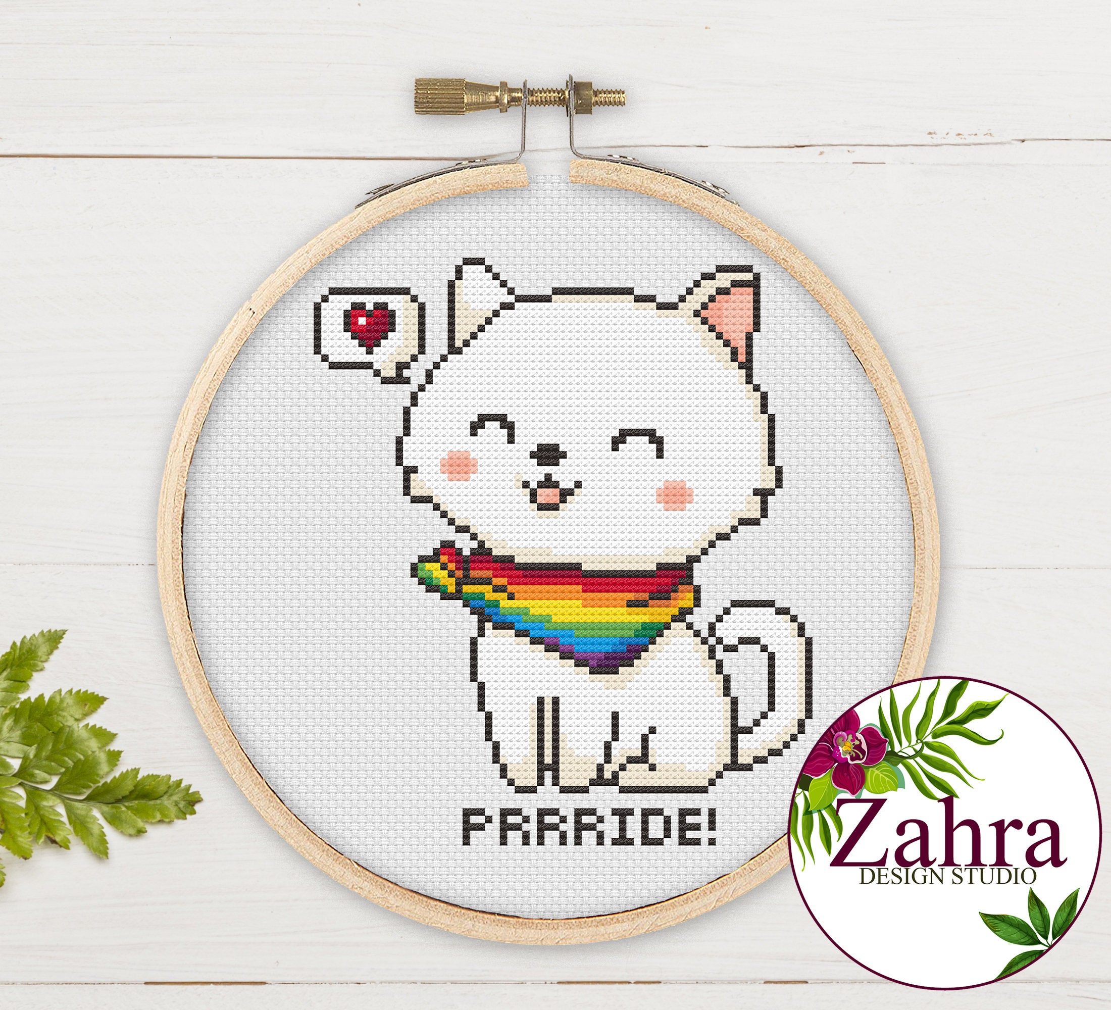 LGBTQ Pride Cat LGBTQ Cross Stitch Pattern. Pride Cross - Etsy