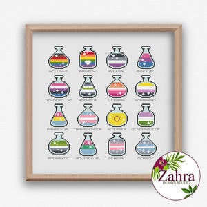 LGBTQ+ Pride Magic Potions! LGBTQ Cross Stitch Pattern. Pride Cross Stitch Chart. PDF Instant ...