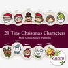 Mini Christmas Characters. Set of 21 Tiny Christmas Cross Stitch ...