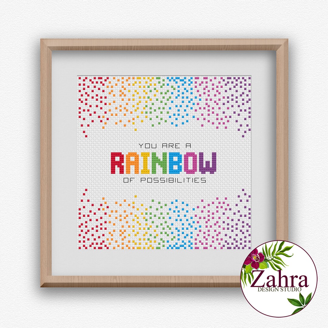 LGBTQ Pride Cross Stitch Pattern: Rainbow of Possibilities (PDF ...