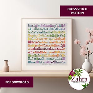 Temperature Tracker Cross Stitch Pattern - Skyline Embroidery Design ...