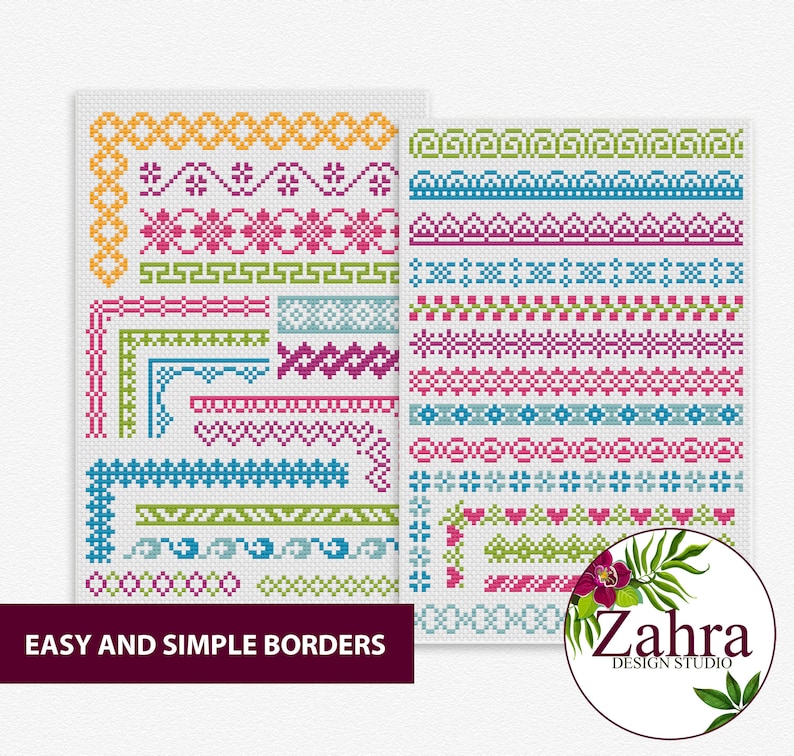 150+ Basic and Easy Cross Stitch Borders - Embroidery Design (PDF ...