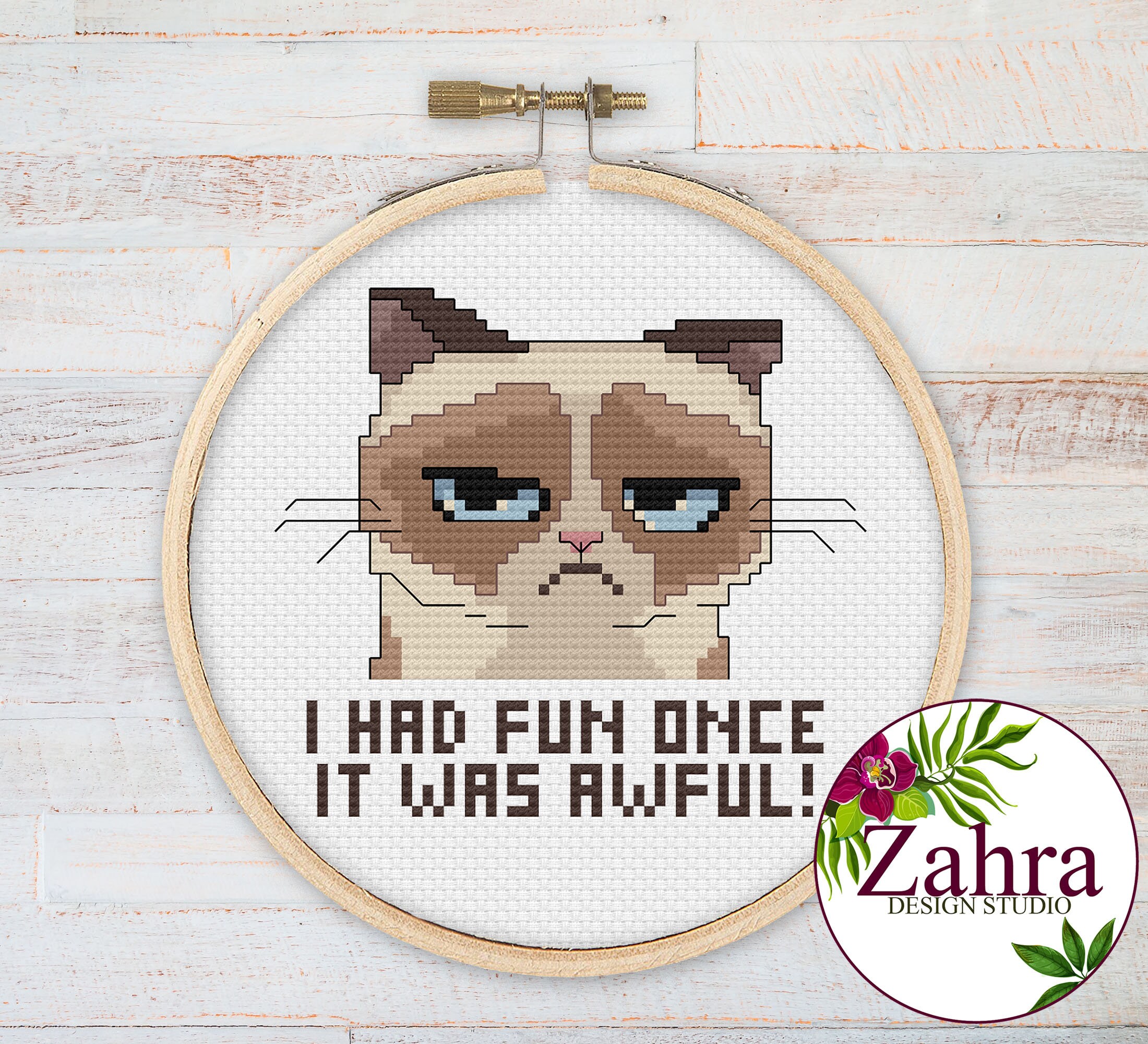 Grumpy Cat Cat Cross Stitch Pattern. Funny Cross Stitch - Etsy