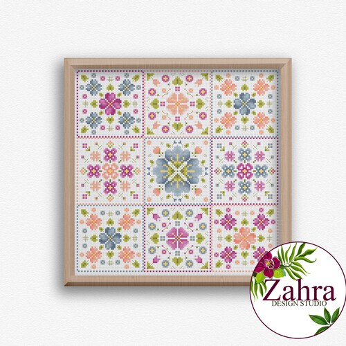 Autumn Leaf Swirl Cross Stitch Pattern Instant PDF Download - Etsy