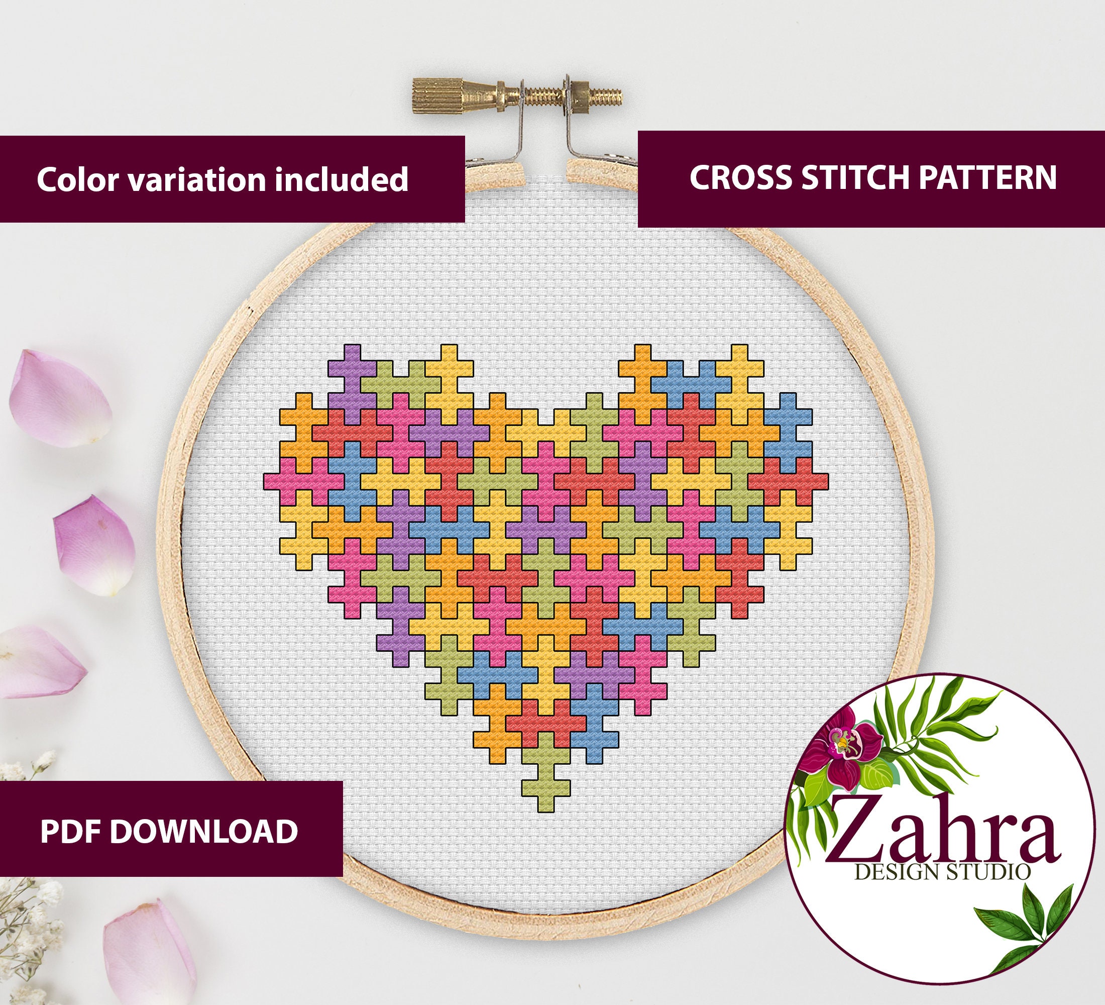 Heart Cross Stitch Pattern. Love Cross Stitch Pattern. PDF - Etsy