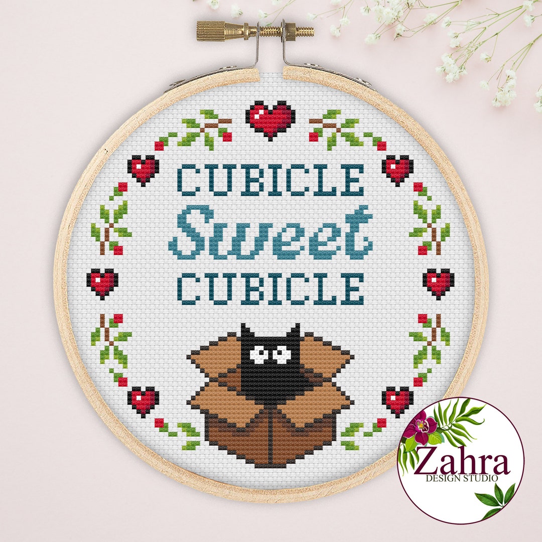Cubicle Sweet Cubicle Funny Cross Stitch Pattern. Sassy Cross Stitch ...
