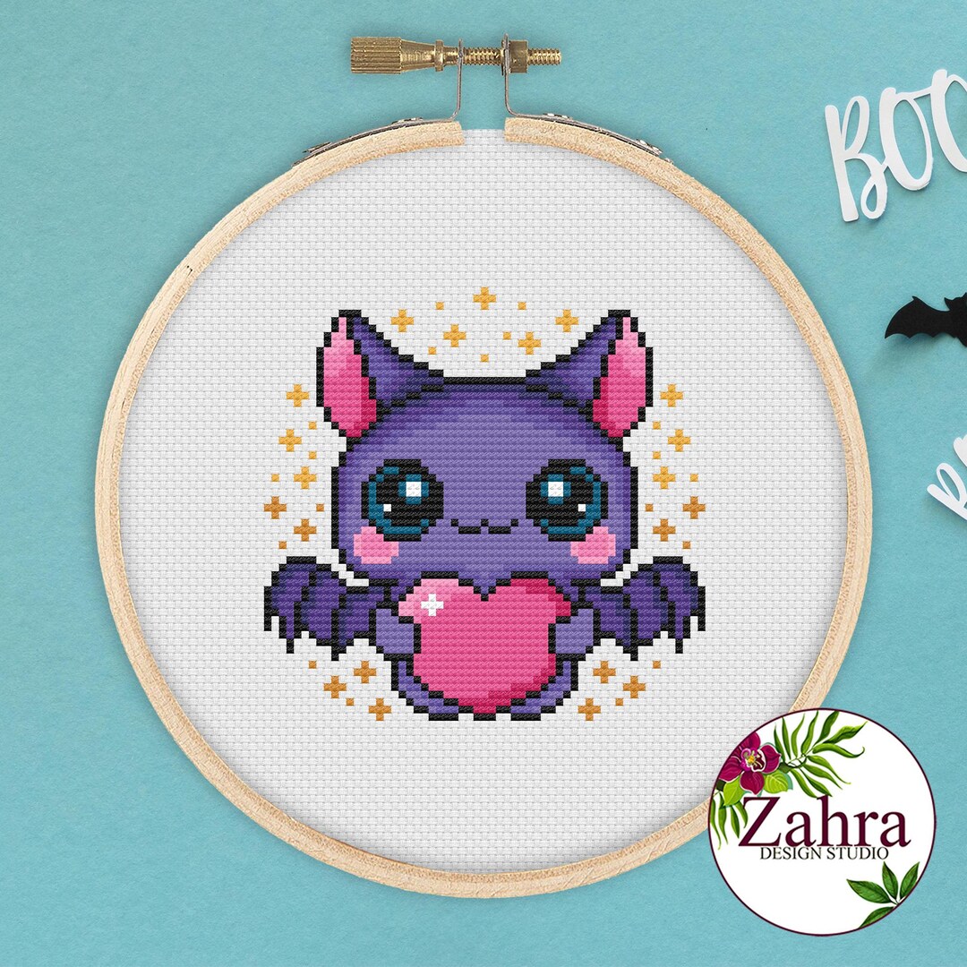 Cute Bat! Bat Cross Stitch Pattern. Cute Cross Stitch Chart. PDF ...