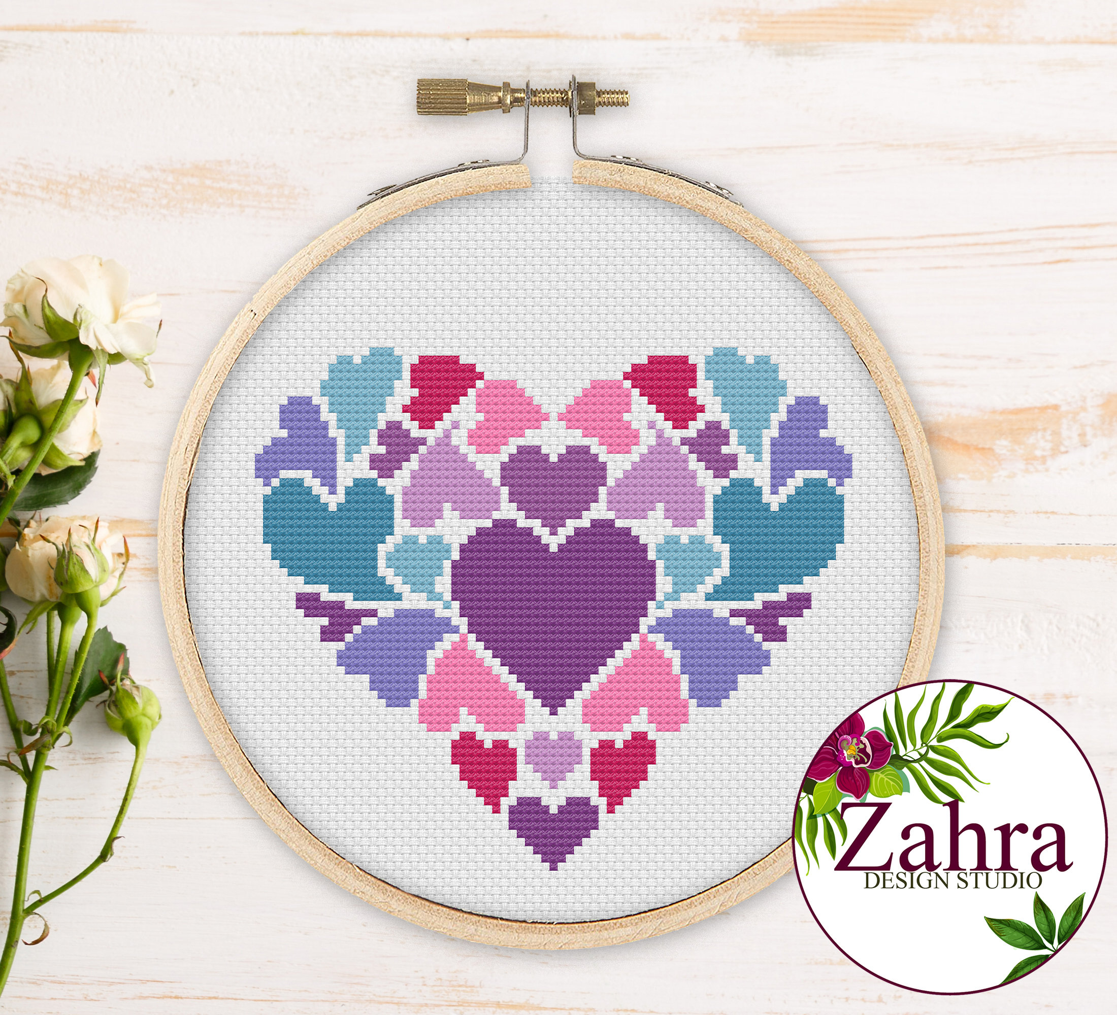 Heart Cross Stitch Pattern. Love Cross Stitch Pattern. PDF - Etsy