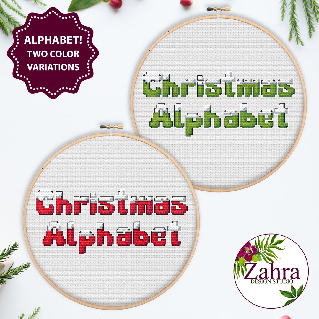 Christmas Alphabet Cross Stitch Pattern (PDF Download) - Etsy