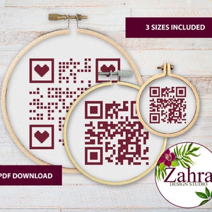 I Love You! Hidden Message! QR Code Cross Stitch Pattern. Lovely, Funny ...