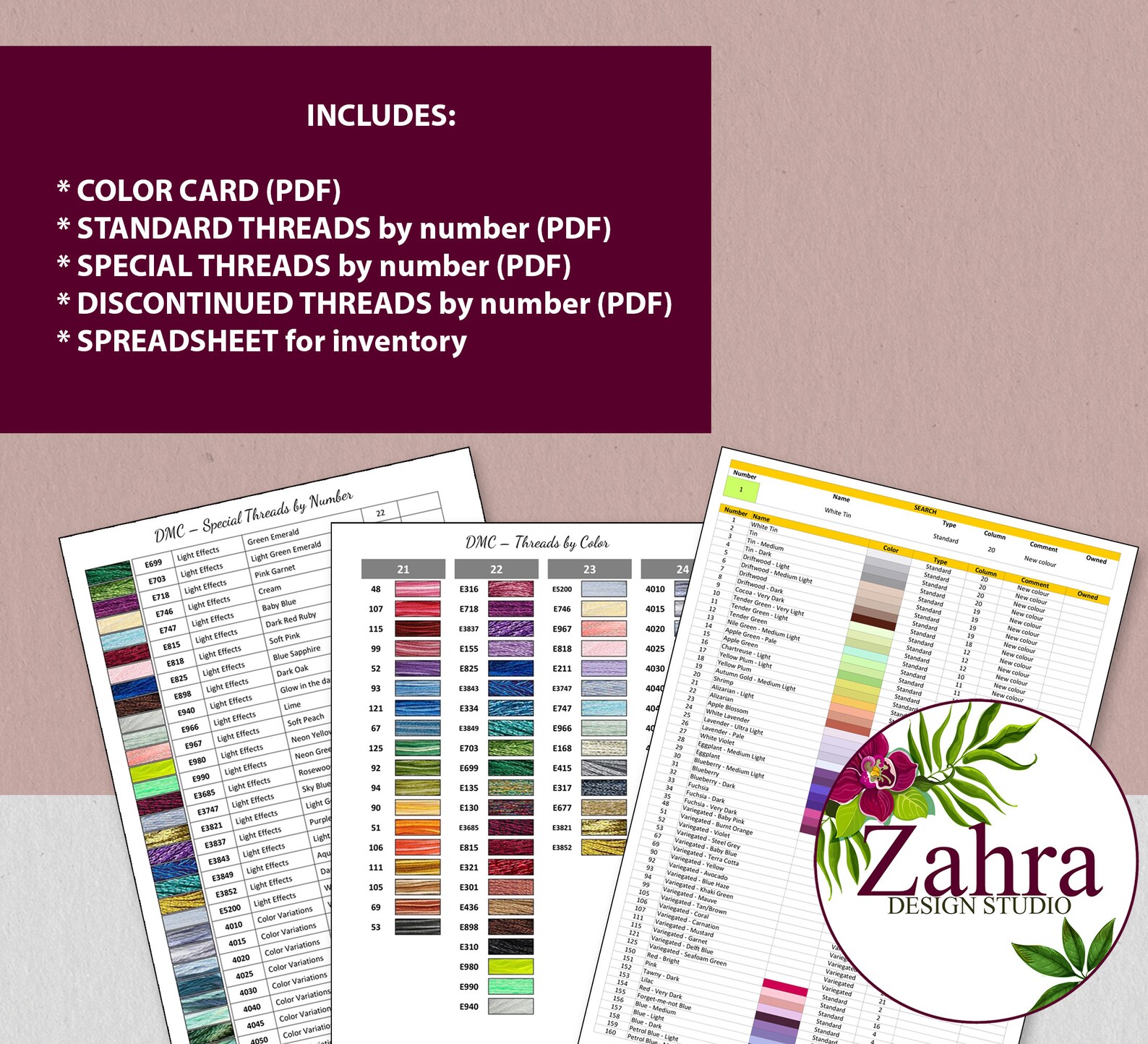 PRINTABLE DMC Color Chart and Inventory. DMC Color Card. Dmc | Etsy ...