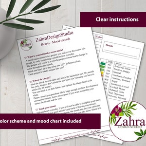 Hearts Mood Cross Stitch Pattern! Mood Journal Cross Stitch Chart. Mood ...