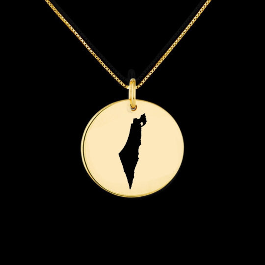 Israel Map Pendant .925 Sterling Silver Pendant, Genuine Handmade ...
