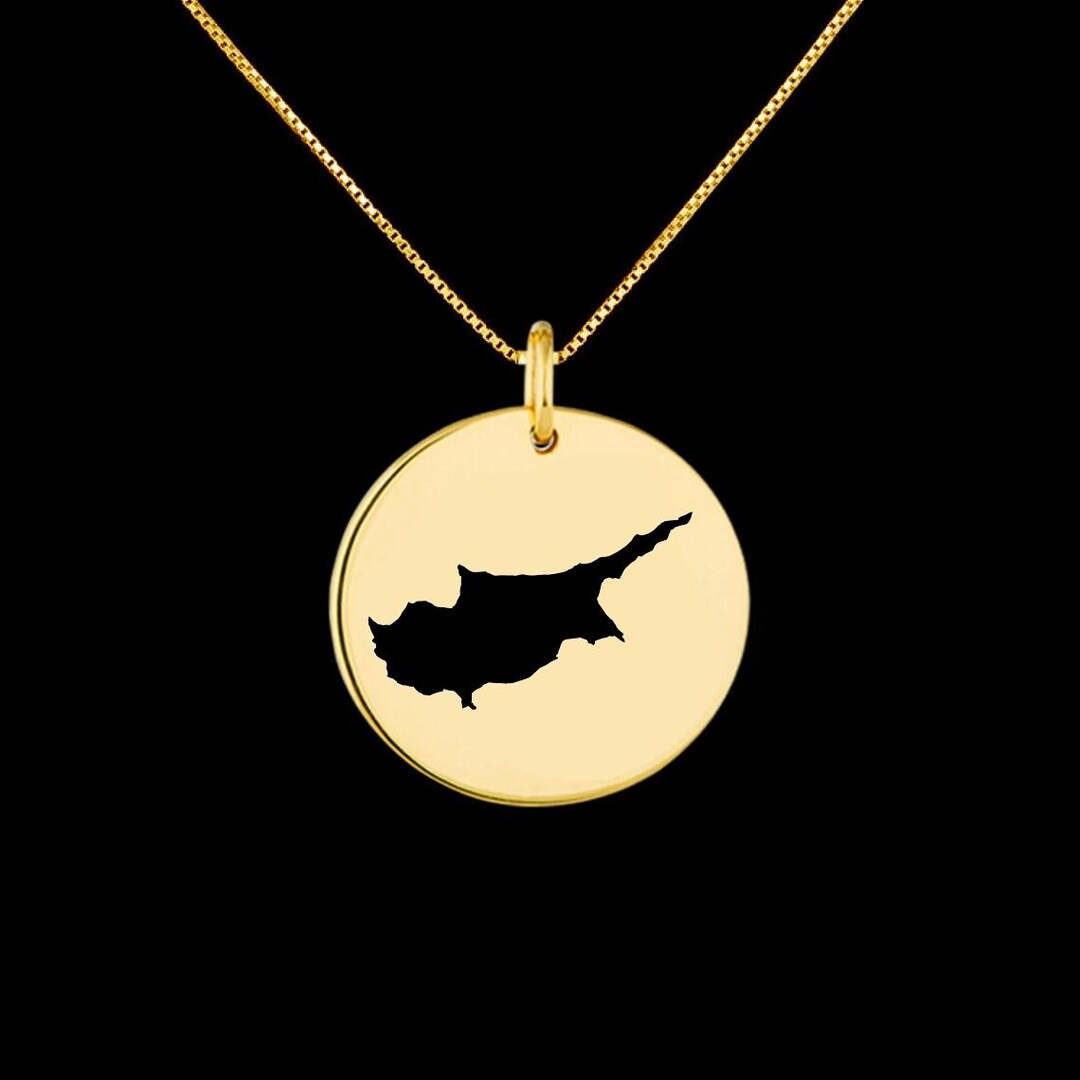 Cyprus Map Pendant .925 Sterling Silver Pendant, Genuine Handmade ...