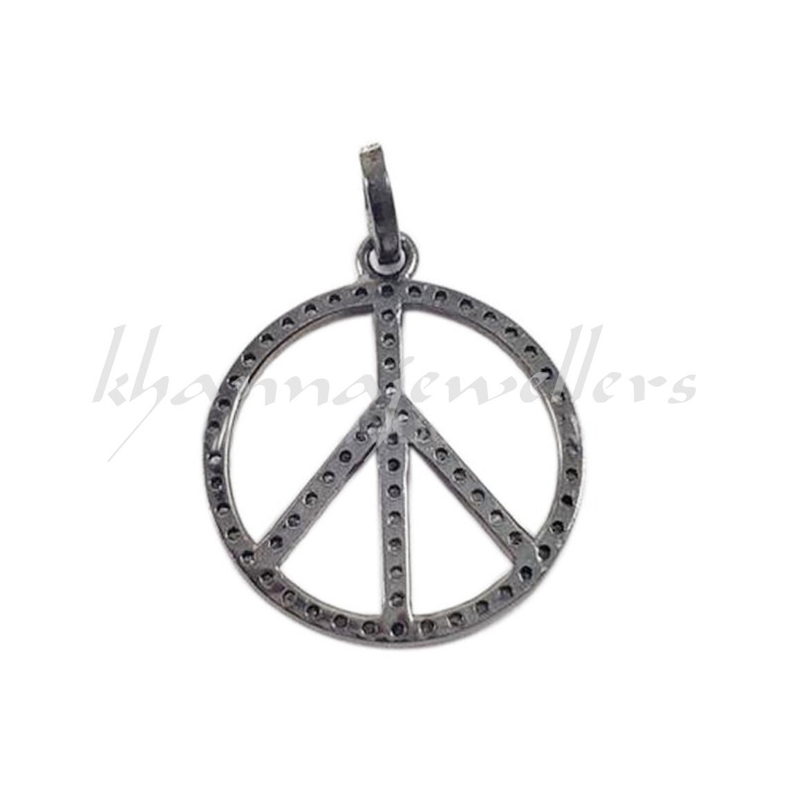 Peace Diamond Gold Plating Pendant .925 Gold Plating Sterling Silver ...