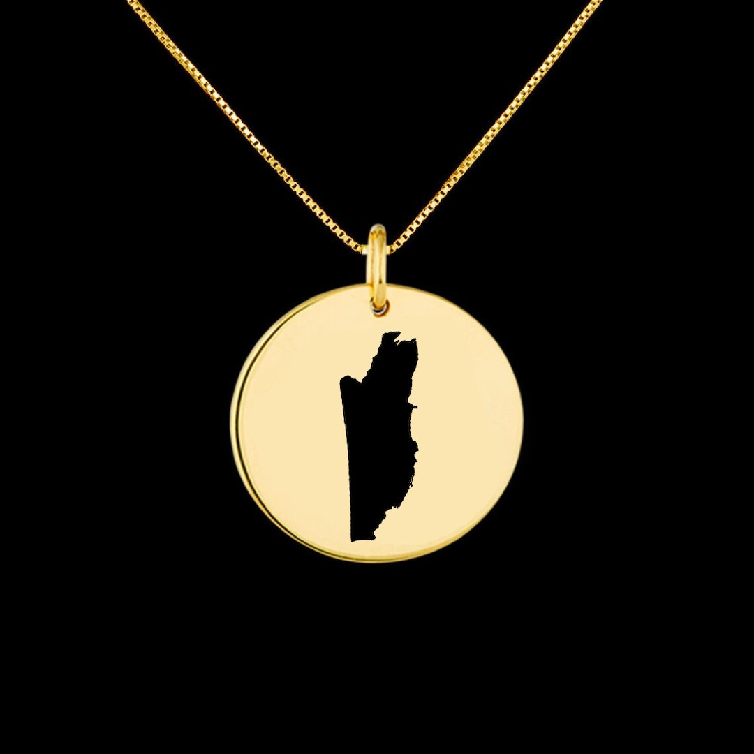 Belize Map Pendant .925 Sterling Silver Pendant, Genuine Handmade ...