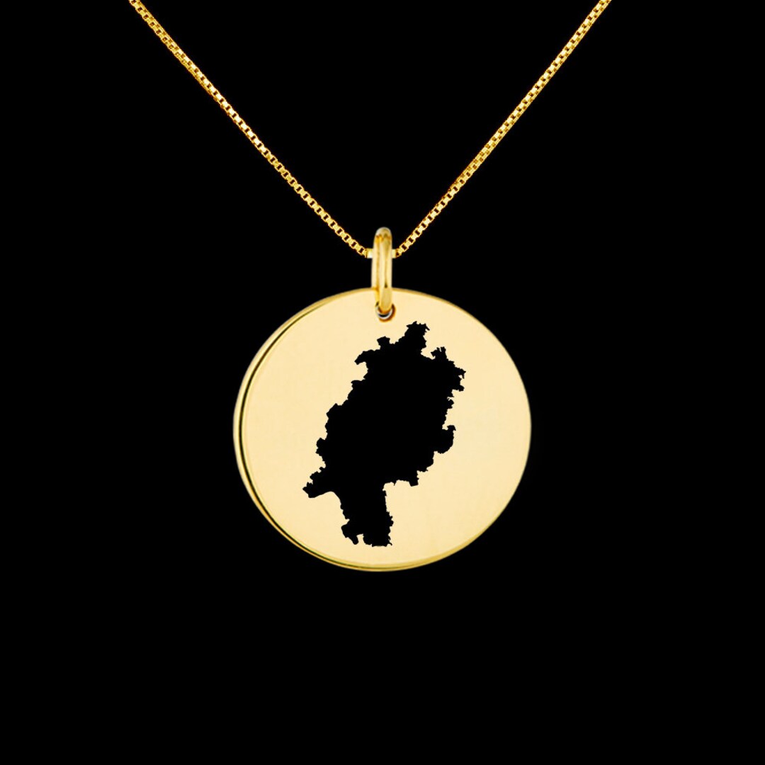 Mapa de Hesse Colgante de mapa Colgante de plata de ley .925 - Etsy España