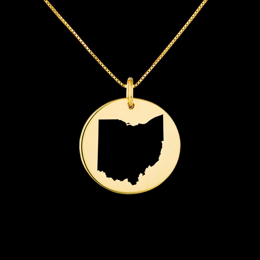 Ohio Map Pendant .925 Sterling Silver Pendant, Genuine Handmade Pendant ...