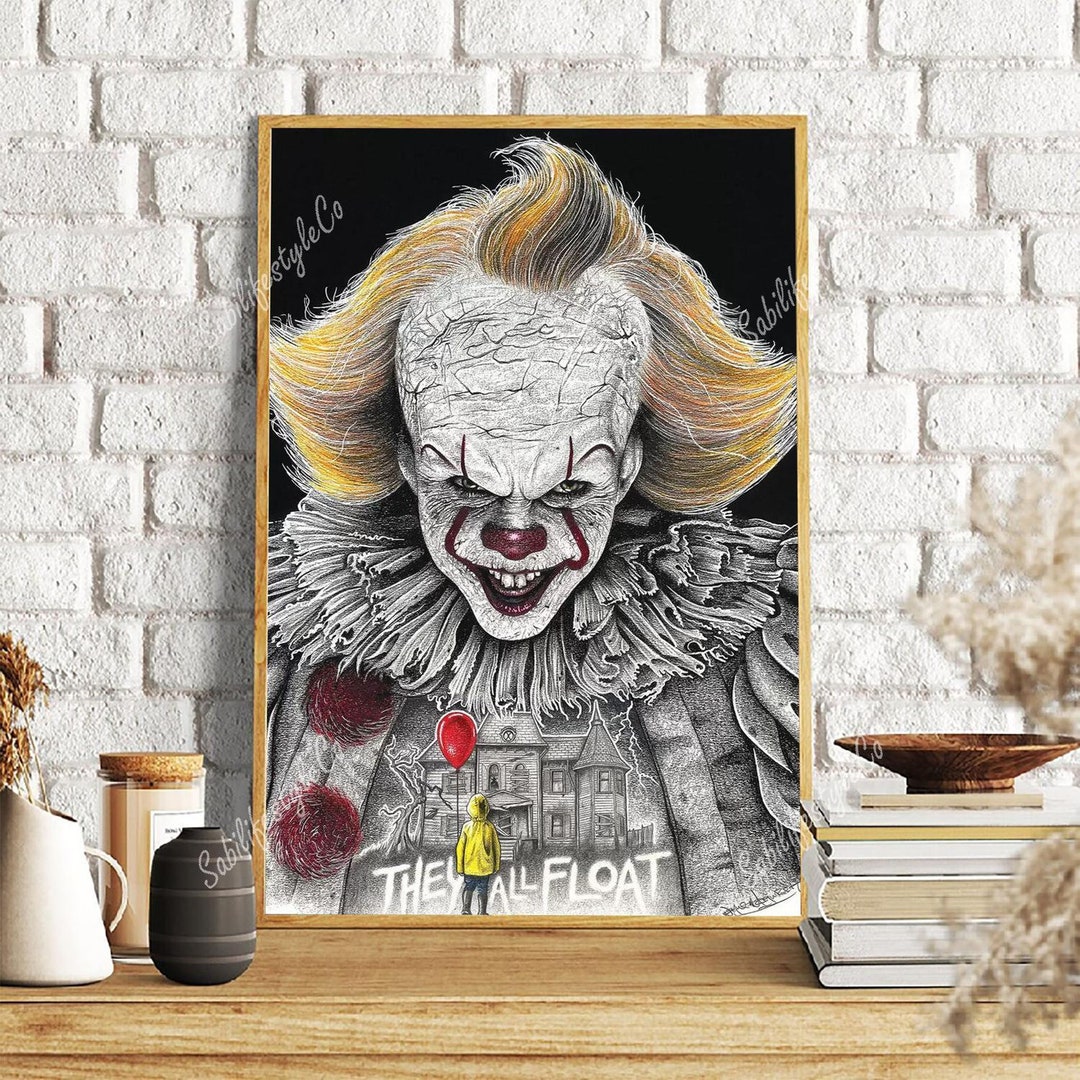 It on Black Horror Movie Poster Halloween Gifts - Etsy