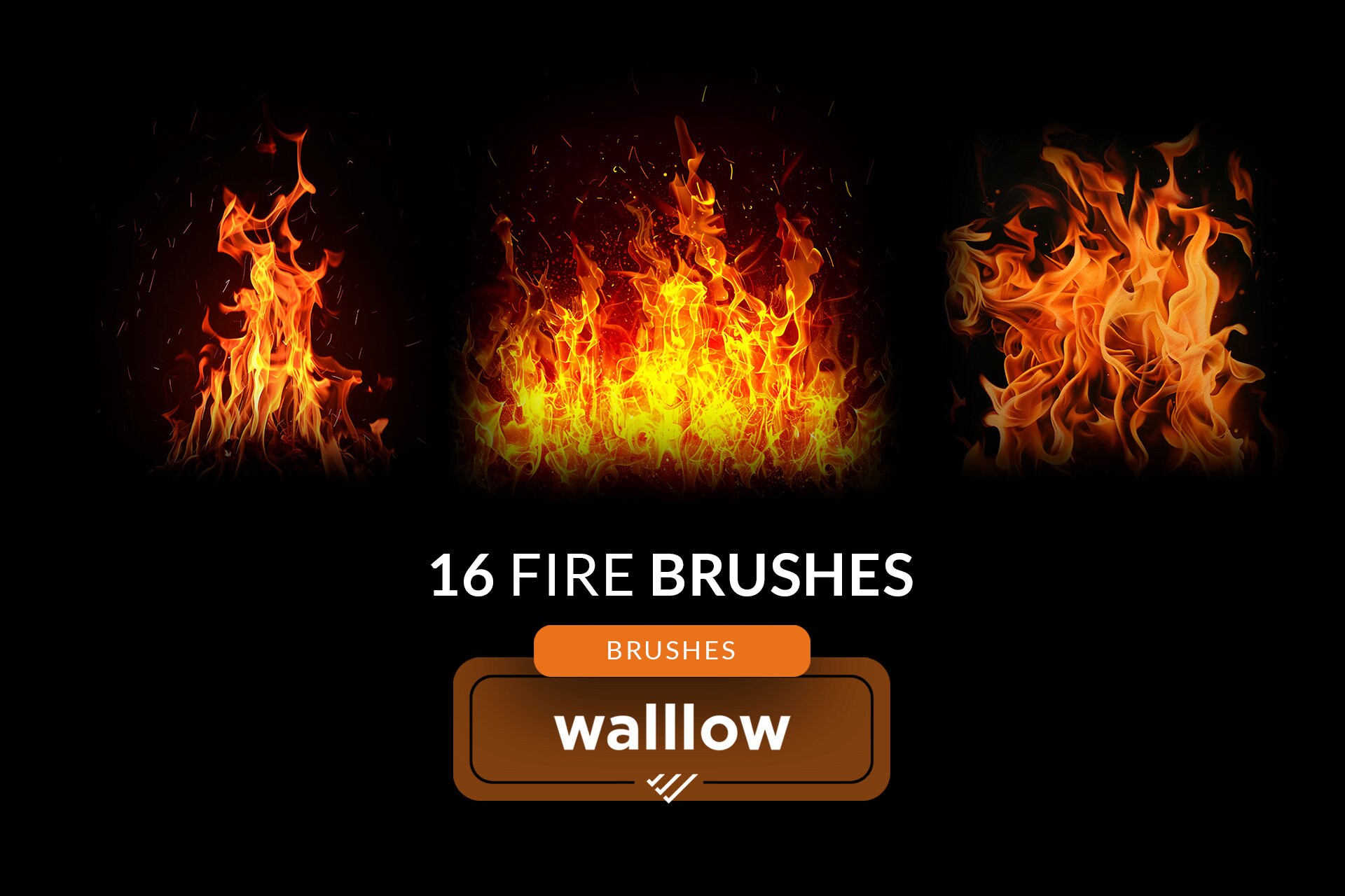16 Fire Brushes for Photo Editing Realistic Fire Photoshop Brushes Digital Fire Brushes Fire ...