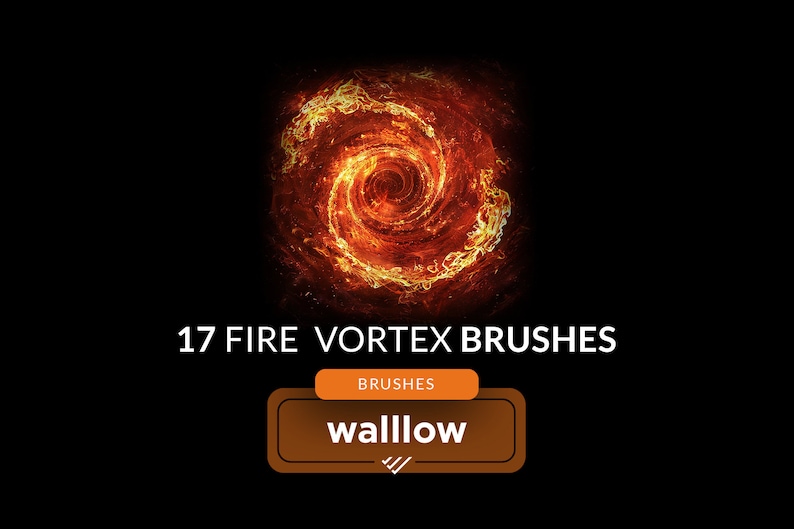 Realistic Fire & Flame Photoshop Brushes Fire Vortex Brushes, Photo Editing Digital Fire Brushes ...