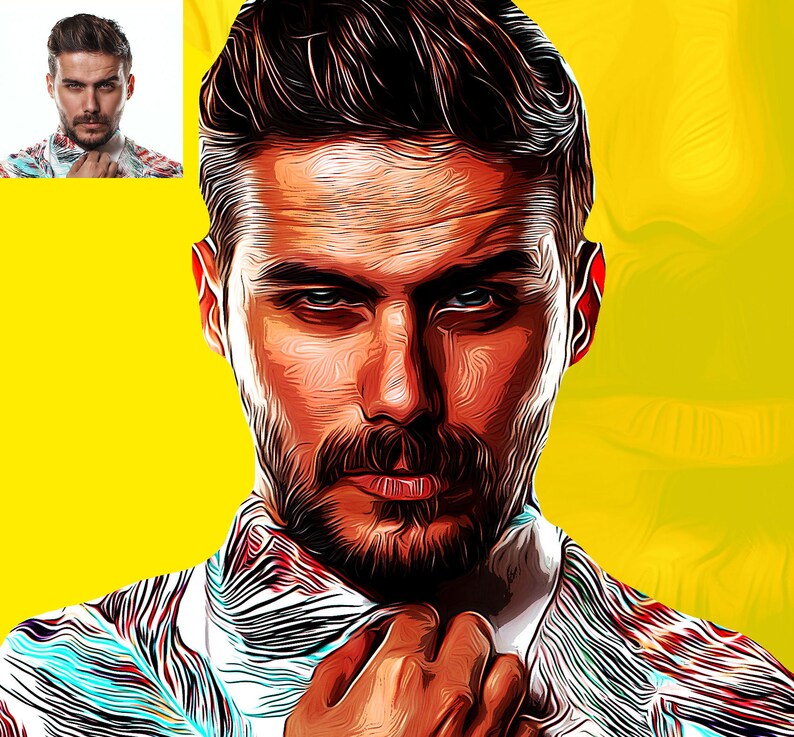 Photo to Cartoon Vector Effect Photoshop Action, Photo to Pop Art ...