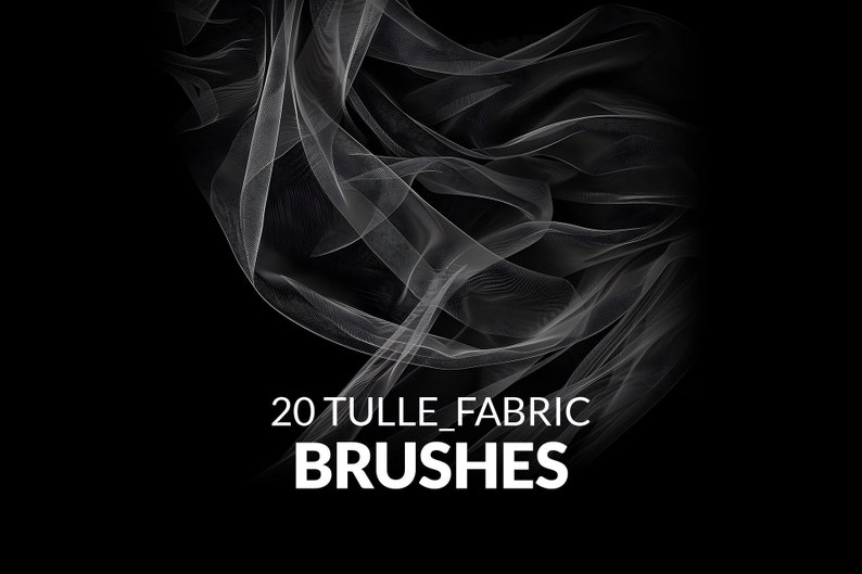 Flying Tulle Fabric Brushes for Photo Editing, Realistic Tulle Veil ...