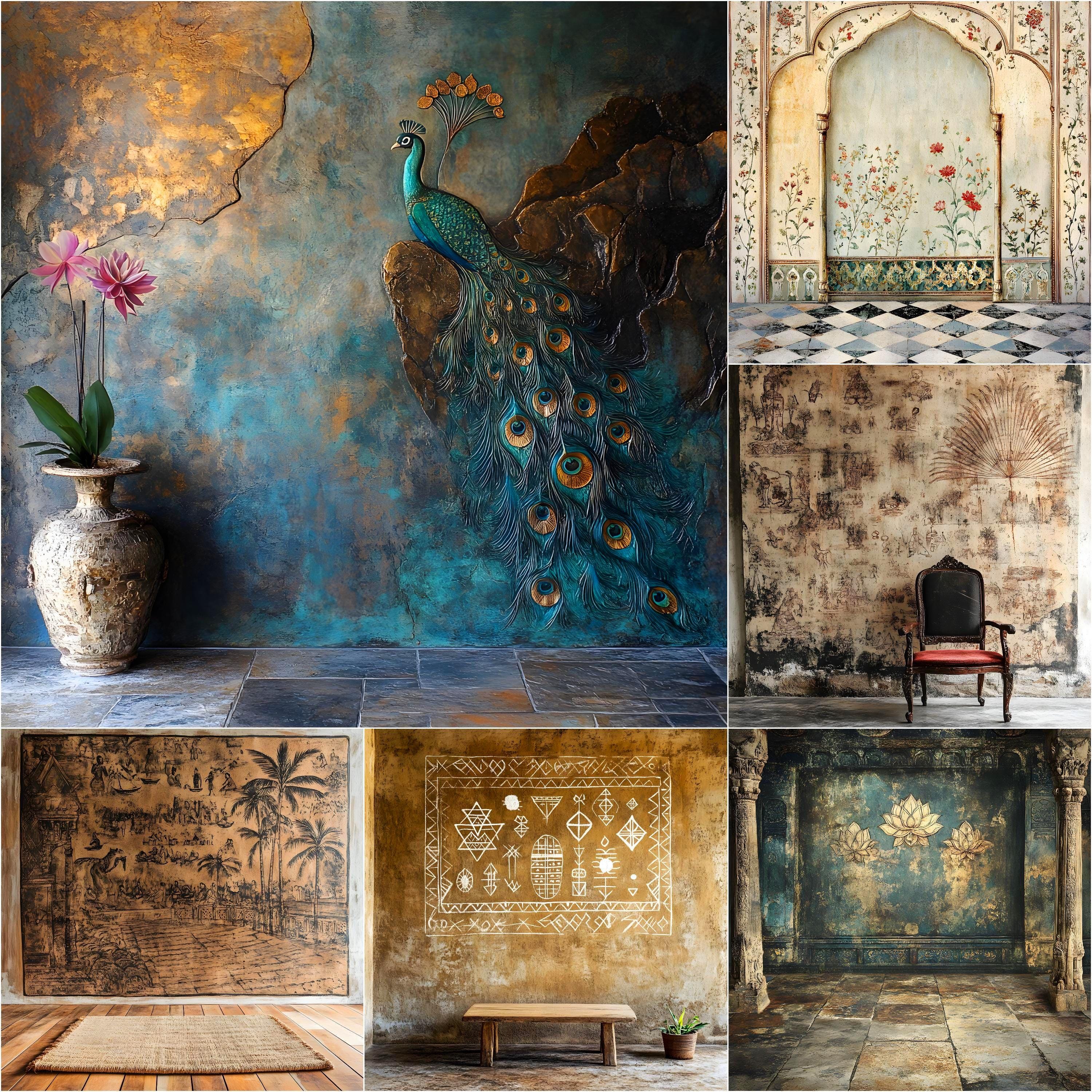 Indian Ethnic Fine Art Textures Digital Photo Backdrops, Old Master ...