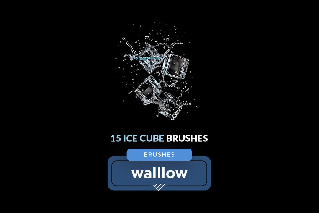 Ice Cubes Photoshop Brushes, Realistic Ice Cube Photoshop Brush Set ...