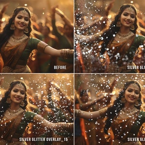Silver Glitter Dust Transparent Overlays, Silver Glitter Confetti ...
