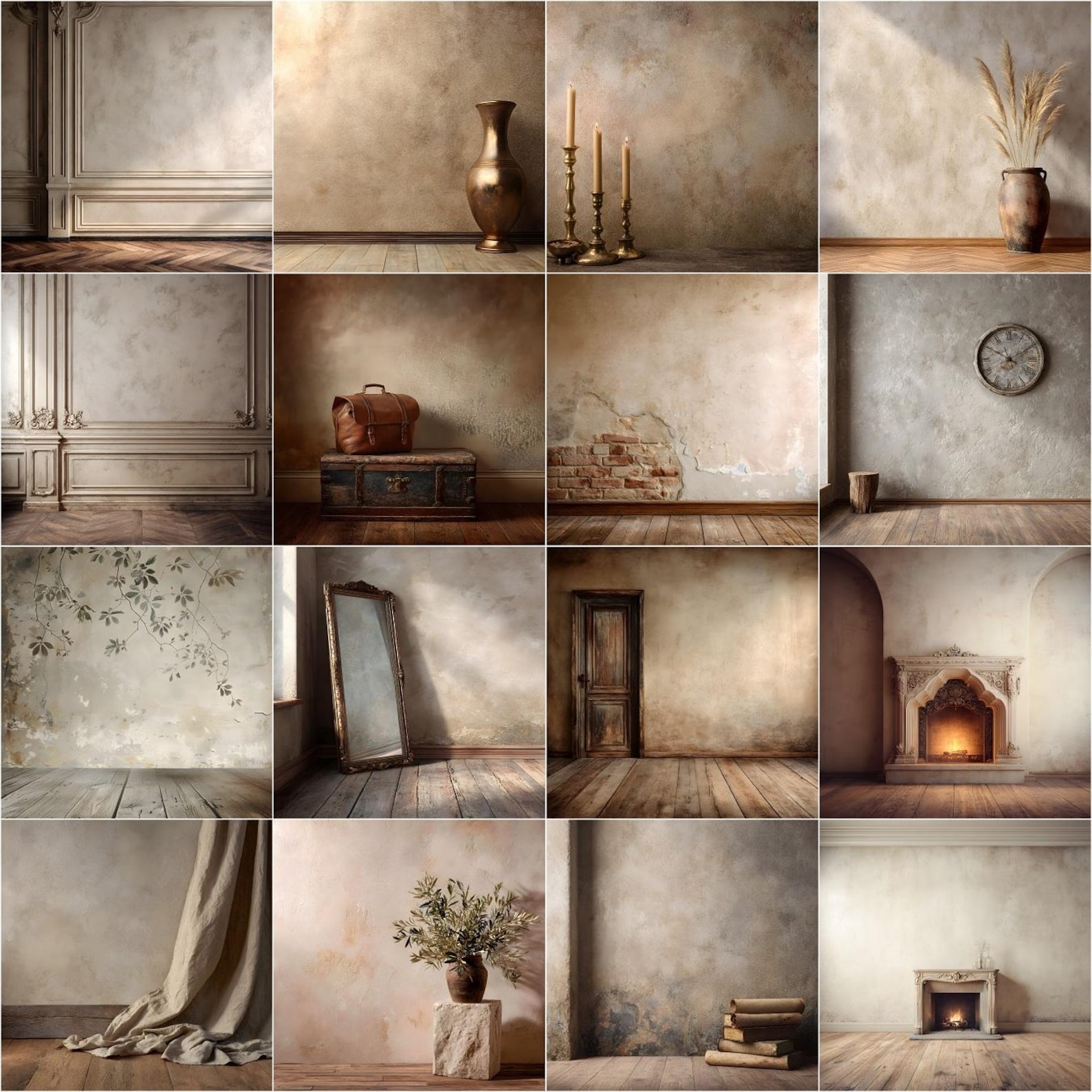 111 Old Master Beige Studio Digital Backdrops Overlays, Vintage Fine ...