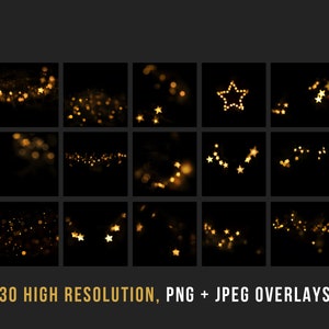 Christmas Star Bokeh Overlay, Bokeh Overlays, Sparkle Overlay, Glitter ...