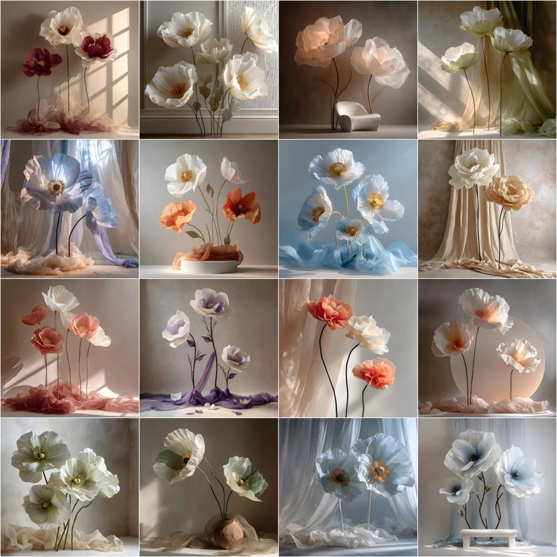 70 Floral Digital Backdrops for Maternity & Newborn Photography, Fine ...